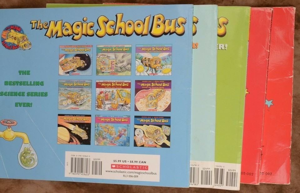 Lot 5 Random Magic School Bus Books Joanna Cole Ms. Frizzle Science ...