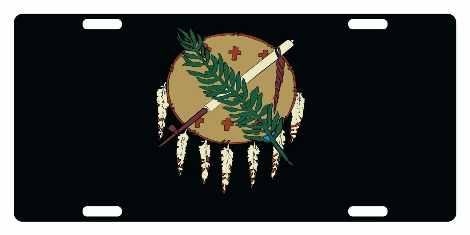 Oklahoma Flag Sign License Plate Patriotic The Osage Shield Emblem ...