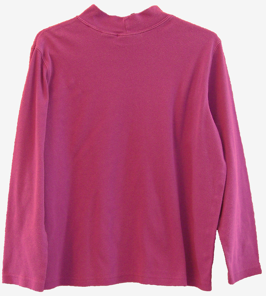 Blair Womens L Large Knit Top Mock Neck Turtleneck Grape Purple L/S ...