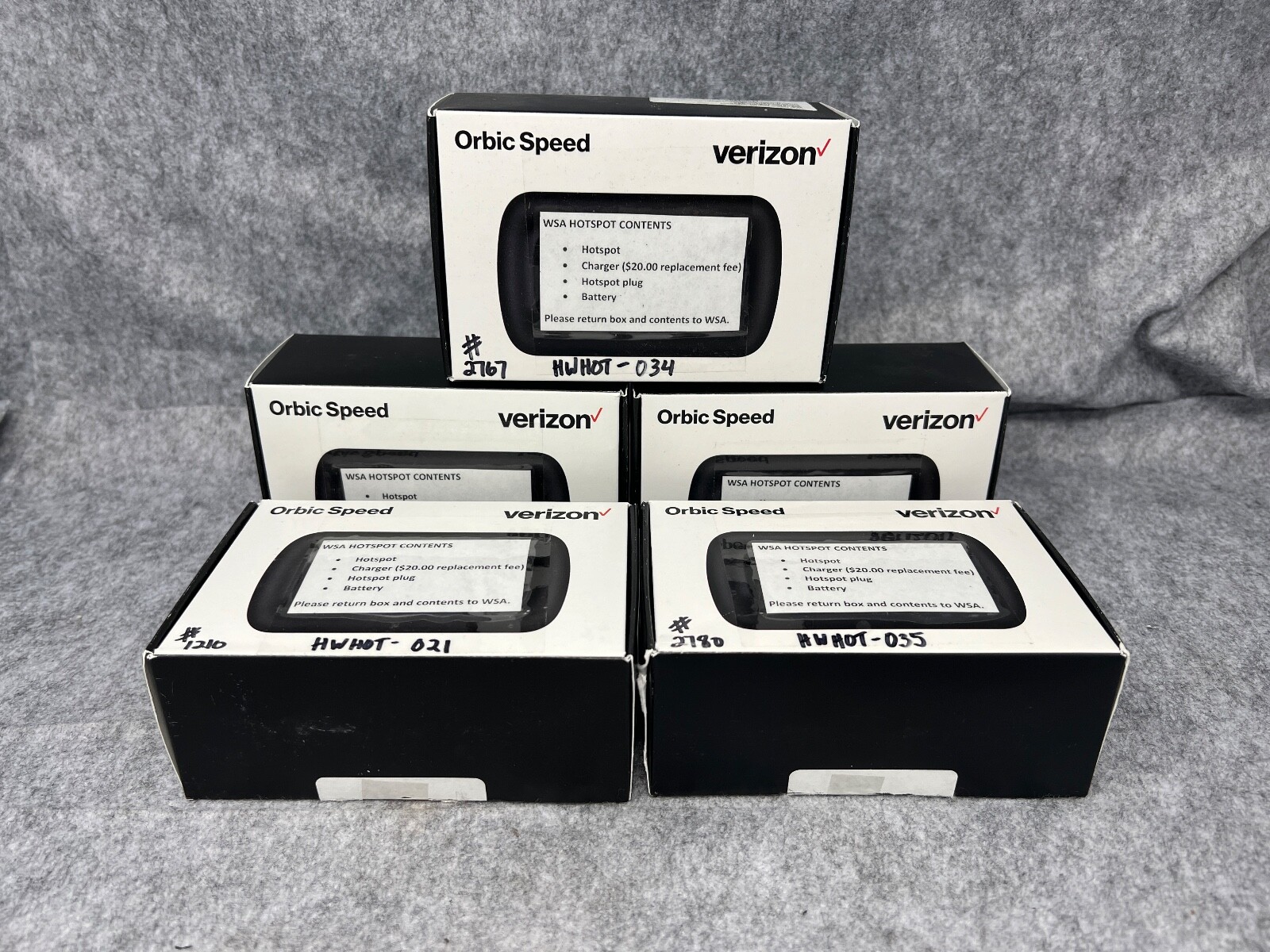 [LOT OF OF 5] NEW ORBIC SPEED RC400L VERIZON 4G LTE PORTABLE WIFI ...