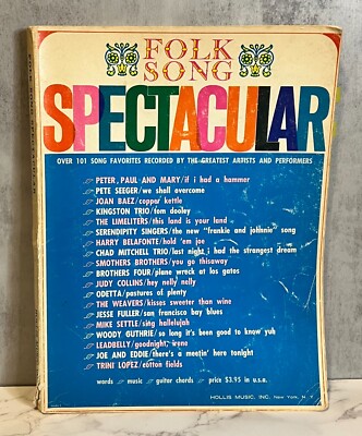 Folk Song Spectacular Sheet Music Songbook 101 Songs Hollis Music Inc ...