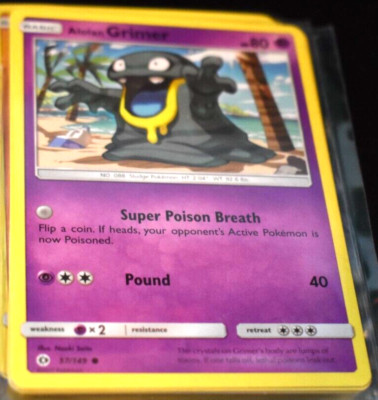 Alolan Grimer 57/149 Sun & Moon Base Set Pokemon Trading TCG Game Cards ...