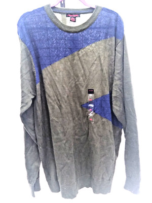 LINEA UOMO 2 tone Army Green & Dark Blue Knit Sweater Size XXL | eBay