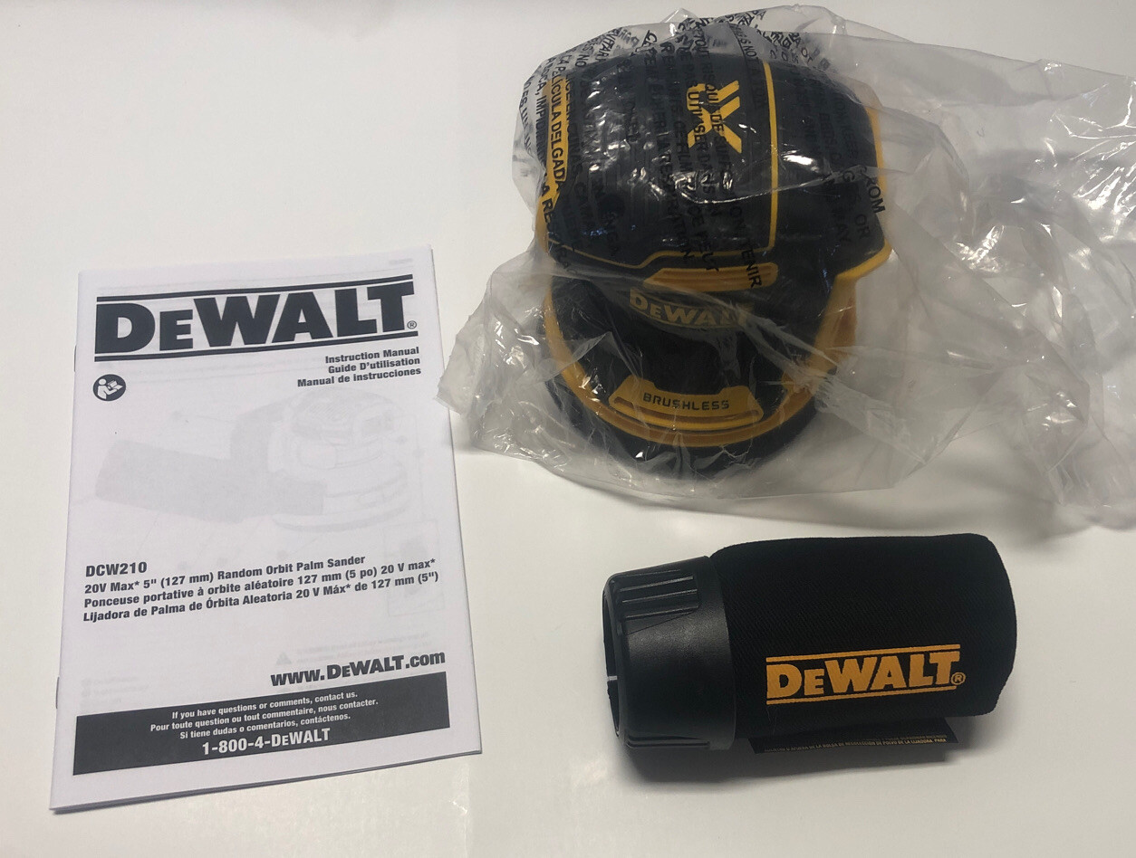 NEW DEWALT DCW210 20V 20 Volt MAX XR Li-Ion Brushless 5" Random Orbit ...