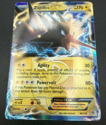 Pokemon Zapdos Ex Card