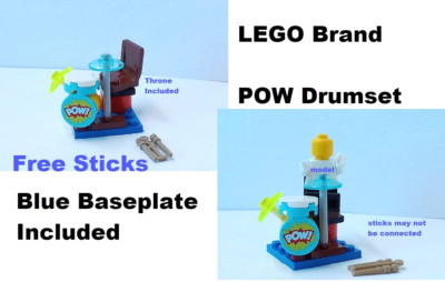 LEGO Minifigure Drum Set FREE Sticks Clear Cymbals DRUMS Music Friends ...