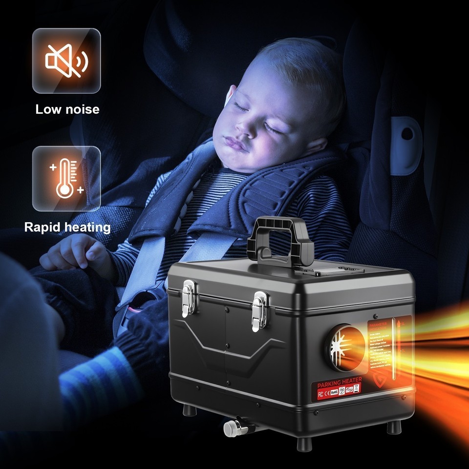 12V Toolbox Diesel Air Heater 8kW w/ Power Adapter Bluetooth APP For RV ...