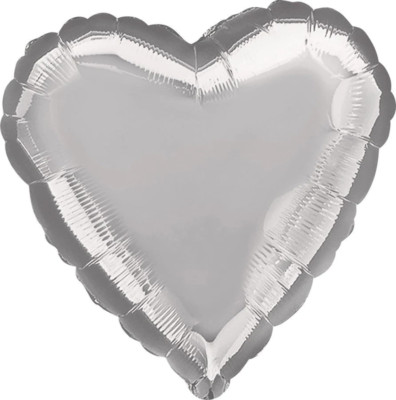 45cm Standard Heart HX Metallic Silver Balloon | eBay Australia