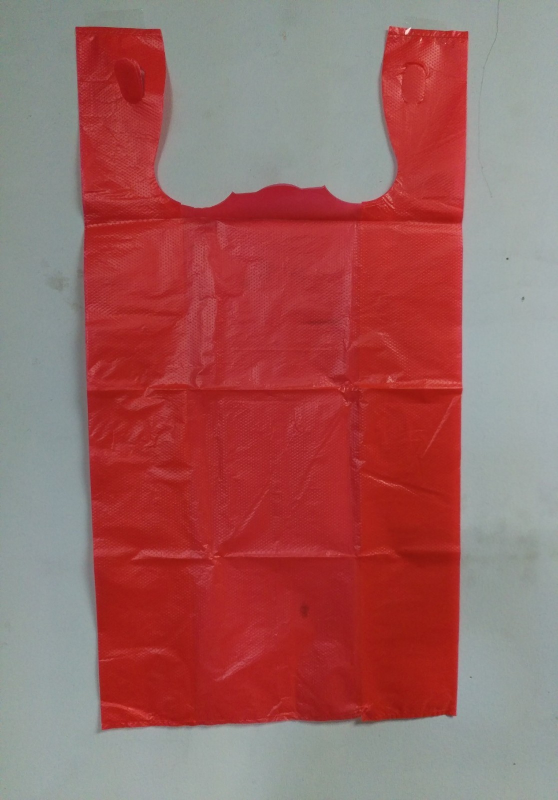 500pcs 1/6 Red Large Carry Out Retail Supermarket Grocery Plastic ...