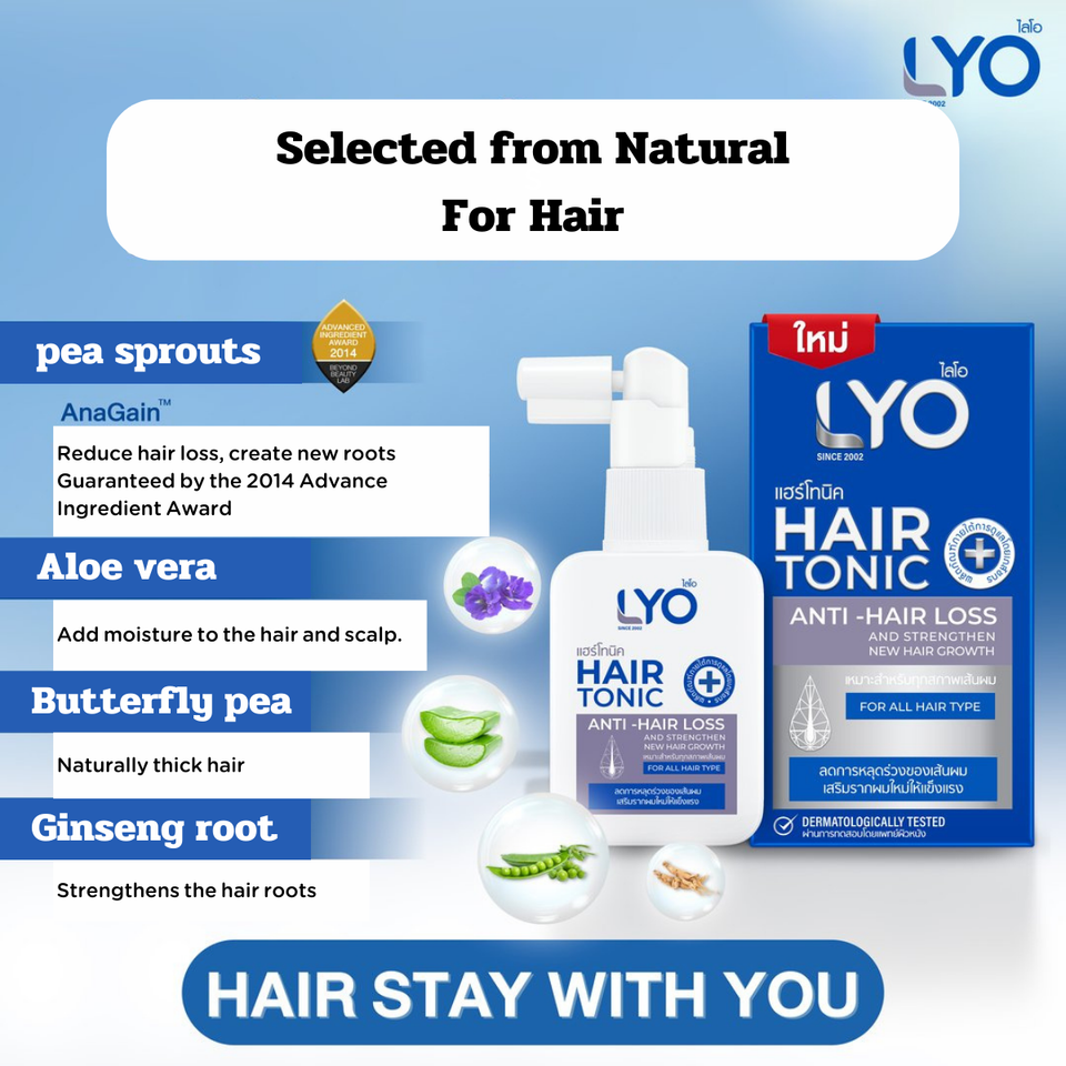 LYO Tonic Hair Growth Serum Natural Herbal Root Treatment Anti Hair ...