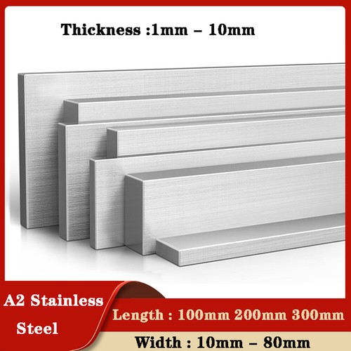 304 / A2 Stainless Steel Flat Bar Strips Sheets Metal Bar for DIY Craft ...