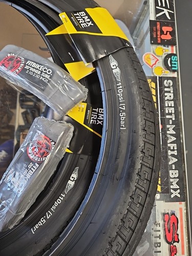 GT FAT Freestyle BMX BIKE TIRES + FIT Tubes 1pair 20"x2.35" Black NEW ...