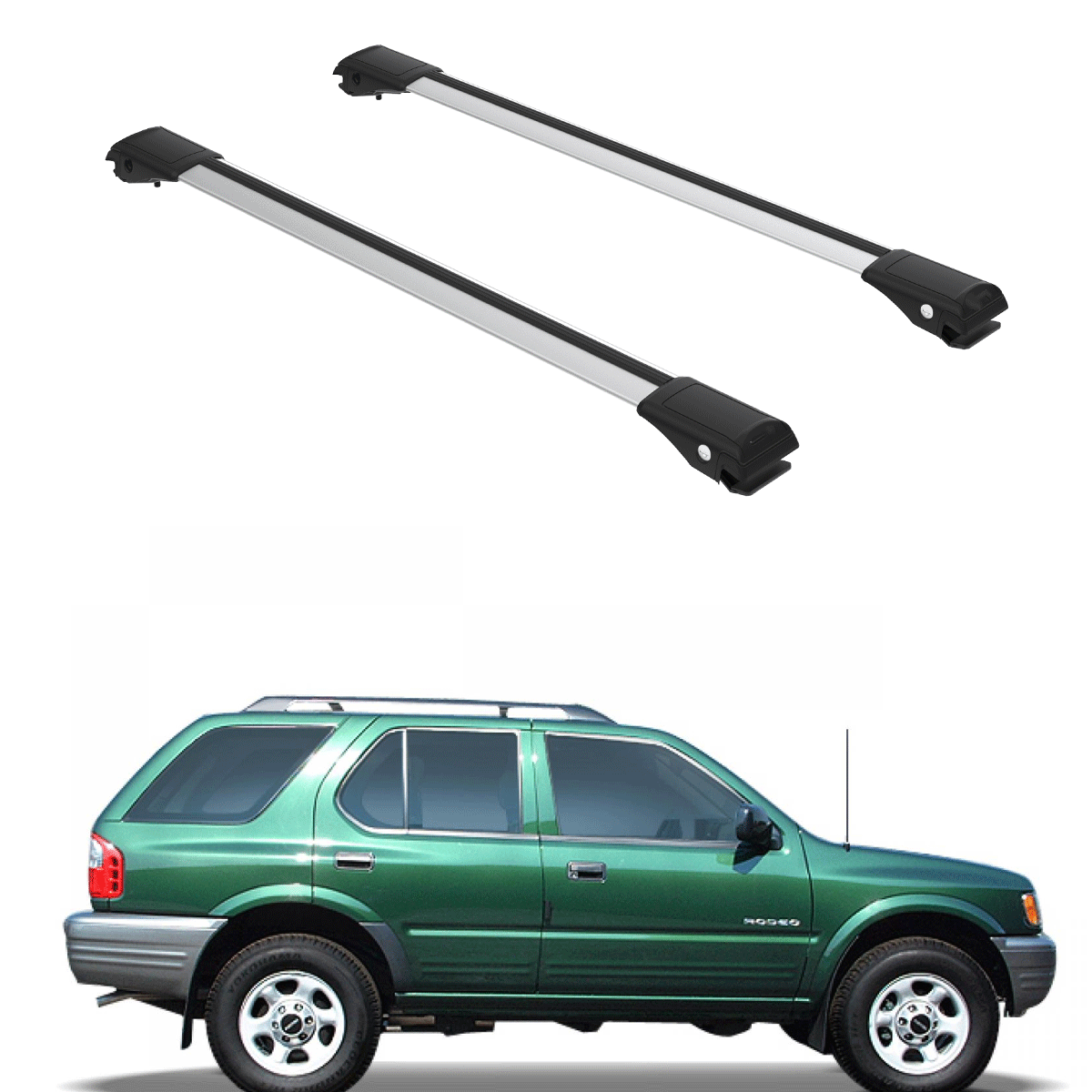 Roof Rack Cross Bars Set to fit Vauxhall Frontera B 1998-2004 Gray set ...