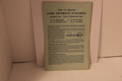 Lionel Instructions How to Operate Lionel Automatic Accessories Using ...