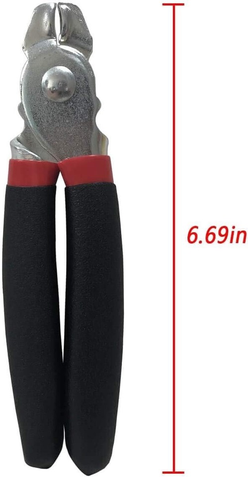 Spring-Loaded Hog Ring Pliers Kit with Cushioned Grip & 200 Galvanized ...