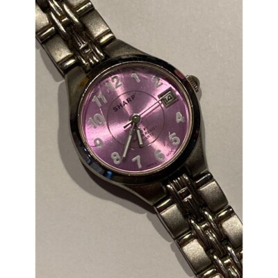 Vintage Sharp Purple Silver Tone Watch | eBay
