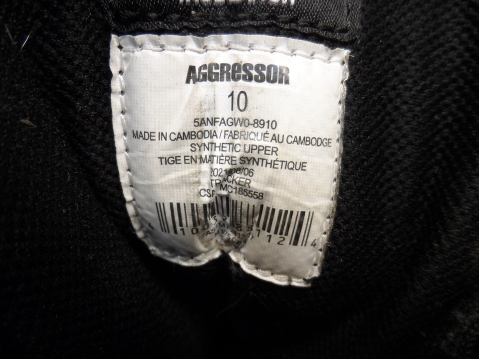 Aggressor Men's 8" 8910 Steel Toe Steel Plate WP Work Boots Black/Gray ...