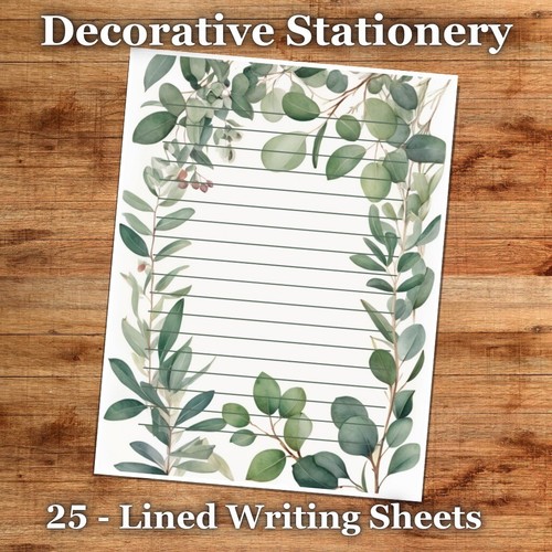 Eucalyptus Designs - 25 Sheets Decorative Paper Letter Writing ...