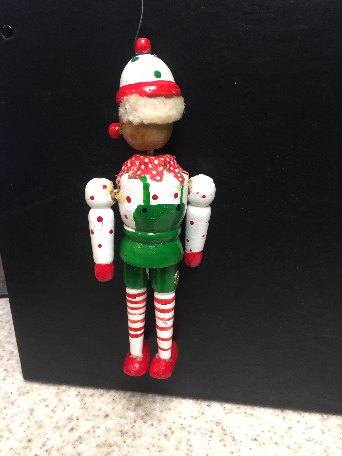 Vintage Cute Hideous Wood Pull String Jester Clown Puppet Ornament 7.5 ...