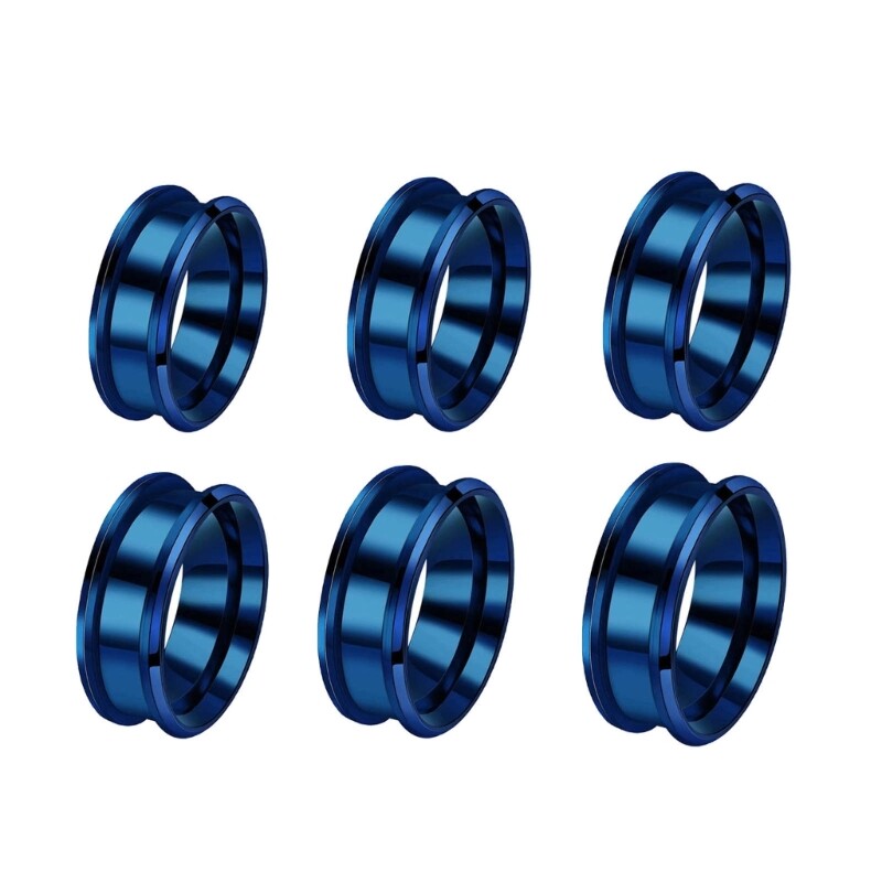 6 PCS Durable Empty Rings Scratch Resistant Blanks Rings DIY Rings ...