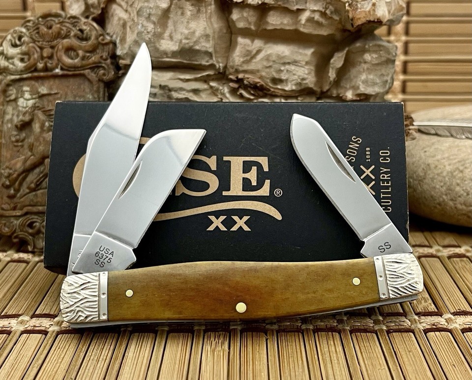 Case XX USA Amazing Custom Smooth ANTIQUE Bone AAA+++ Large Stockman ...