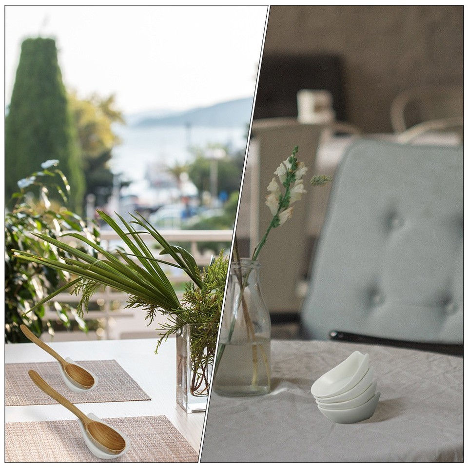 6Pcs Ceramic Spoon Rests Practical Kitchen Utensil Holder Spoon Racks ...