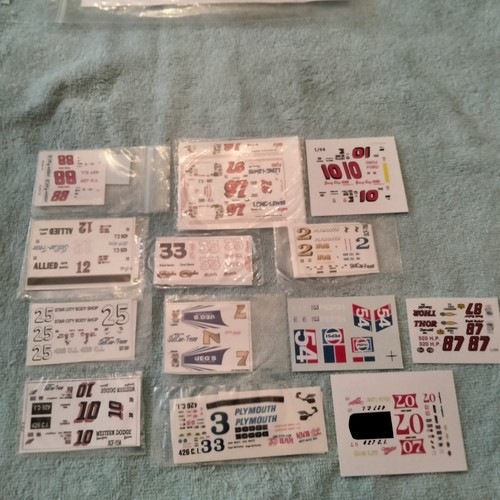 Lot Of 13 HO Slot Car NASCAR Stock Car Racing Decal Sets New Never Used ...