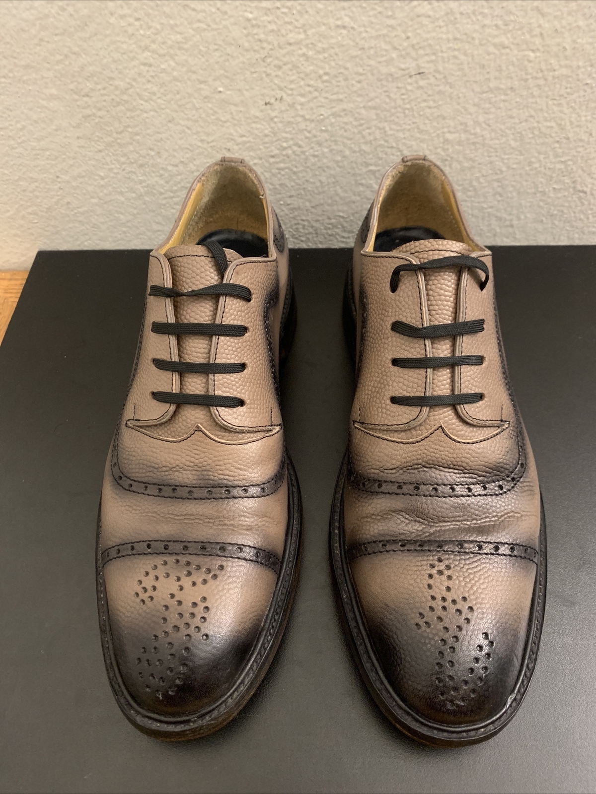 FLORSHEIM x ESQUIVEL Wingtip Grayish Black Leather O… - Gem