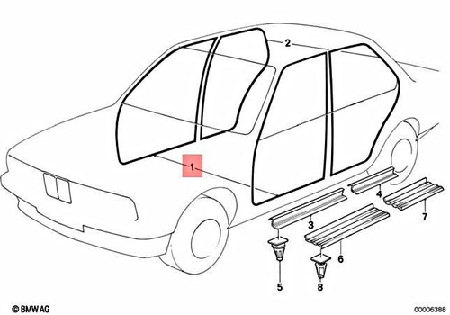 Genuine BMW - front interior door gasket - 51721946393 | eBay