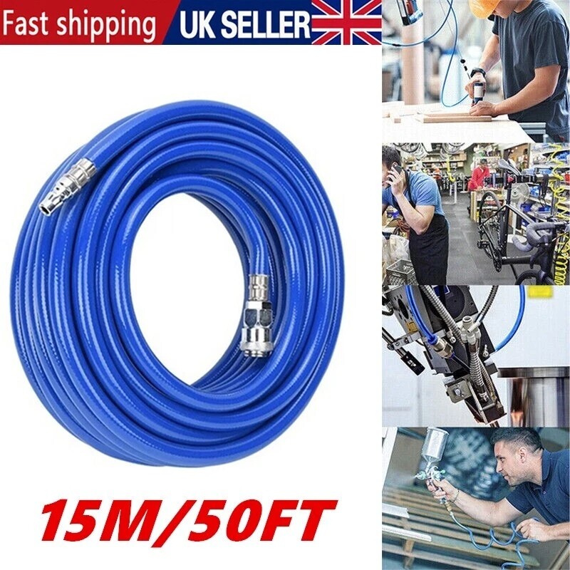 Durable Rubber Air Compressor Hose Air Line 15m Metre1/4'' BSP Bore ...