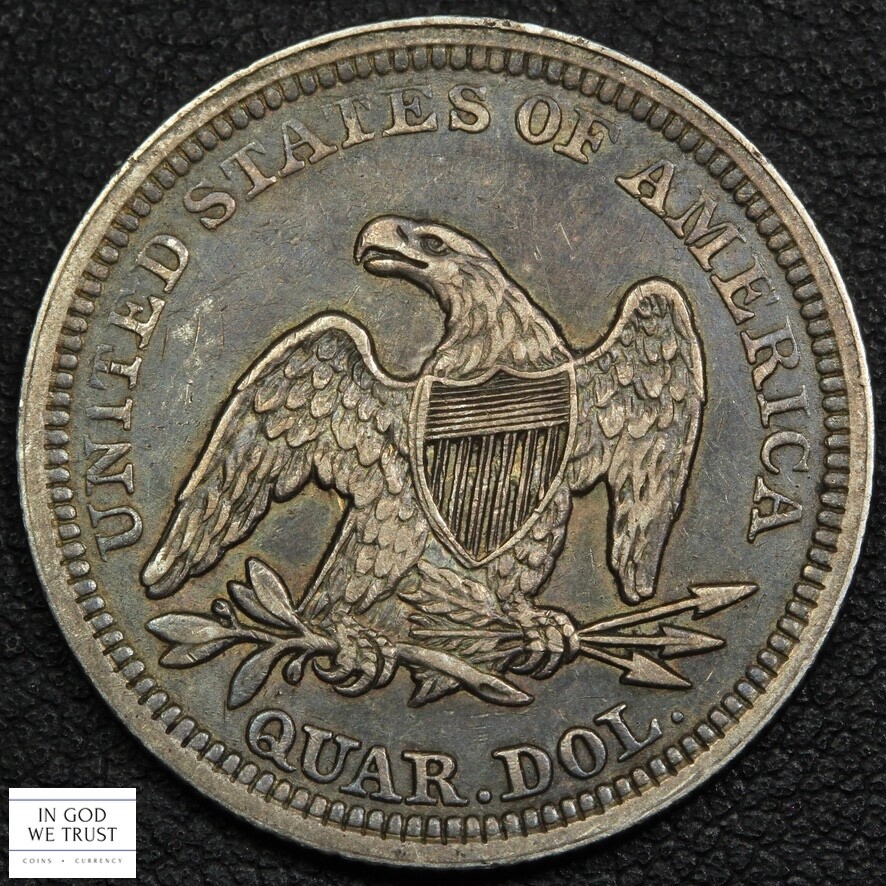 1858 Seated Liberty Silver Quarter 25C - Cleaned | eBay