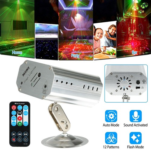 Sound Activated LED Projector Laser Party Disco Music Strobe Lights w ...