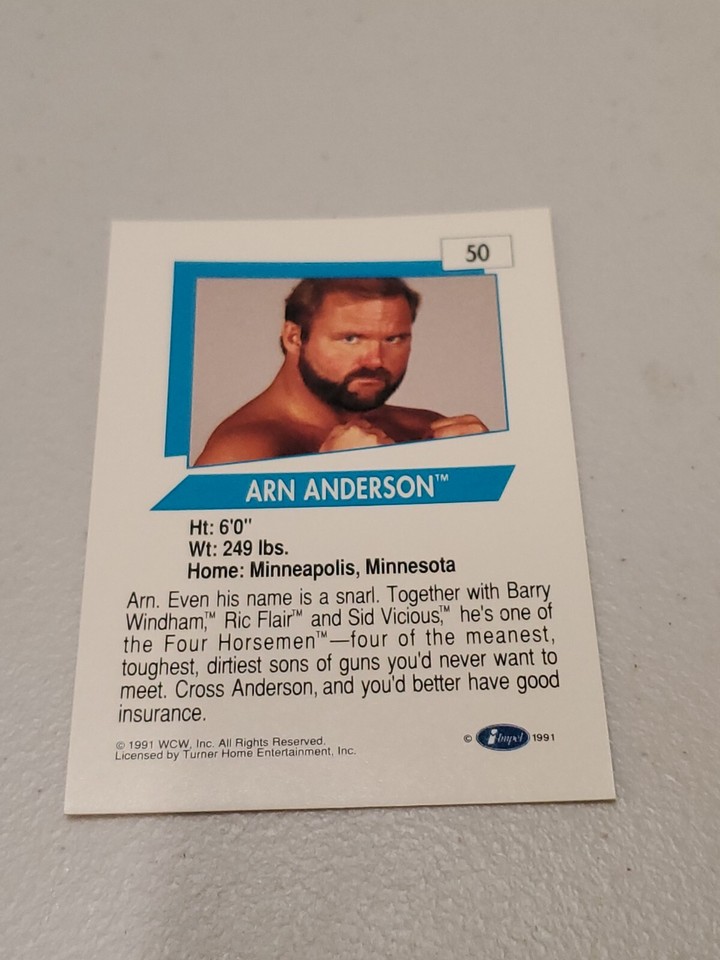 Arn Anderson 1991 Impel WCW Wrestling Trading Card - #50 - The Enforcer ...