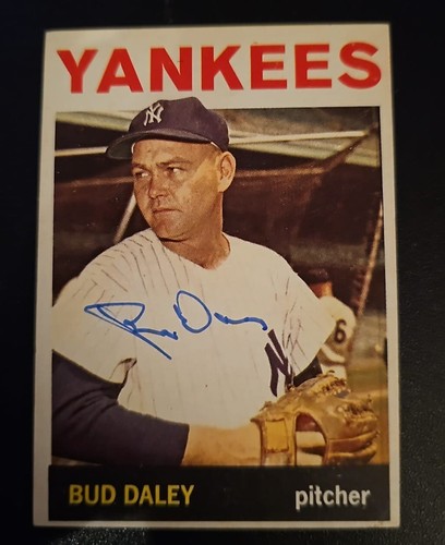BUD DALEY autograph card 1964 Topps #164 signed New York Yankees auto ...
