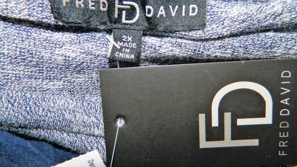 Fred FD David Women Plus Size 1x 2x 3x Blue Gray Melange Sweater Top Tunic Shirt | eBay