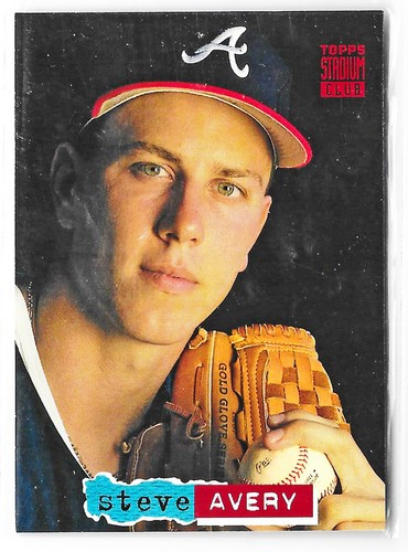 BASEBALL CARD STEVE AVERY 1994 TOPPS STADIUM CLUB 254 1991 NLCS MVP ...