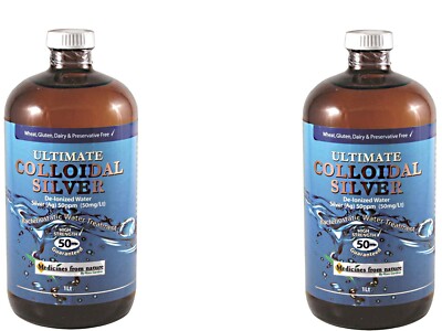 MEDICINES FROM NATURE Ultimate Colloidal Silver 50ppm 2 x 1L ( 2 Litres ...