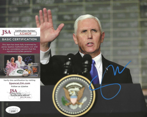 Mike Pence Signed 8x10 Photo w/ JSA COA #AI24029 Donald Trump Vice ...