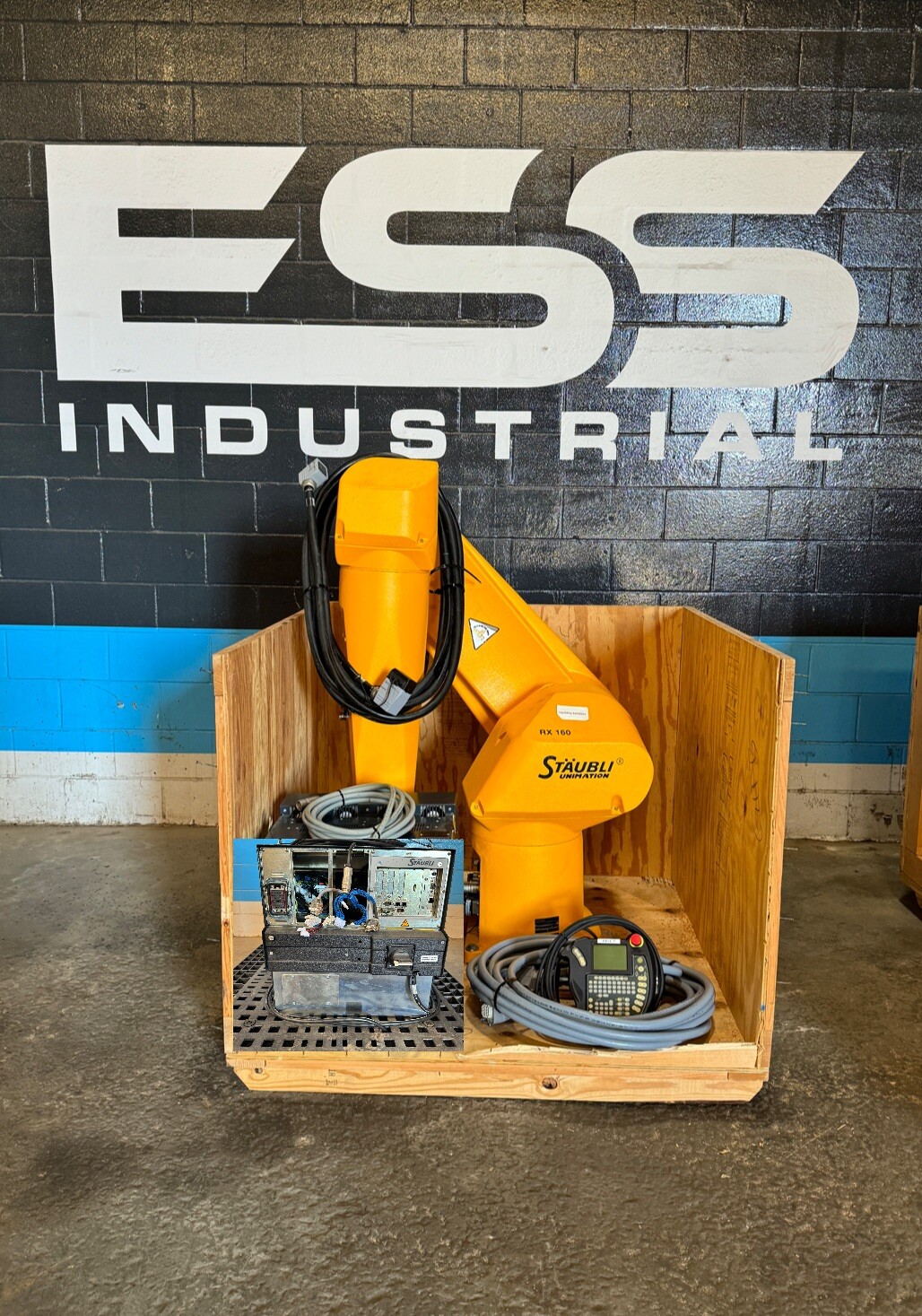 2007 STAUBLI RX160L ROBOT ARM W/ STAUBLI CS8C ROBOT CONTROLLER W/ TEACH ...