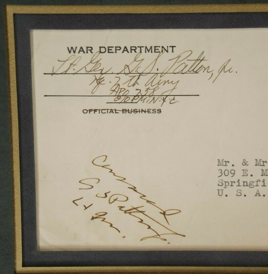 General George Patton US Seventh Army Signed War Dated Autograph Framed ...