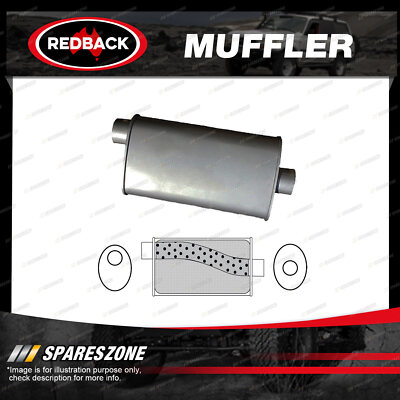 Redback Universal Muffler - 10" x 4" Oval 12" Long 2 1/2" Offset/Centre ...