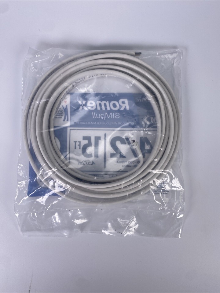 SOUTHWIRE ROMEX 15 FT. 14-2 SOLID WHITE INDOOR WHITE COPPER CABLE | eBay