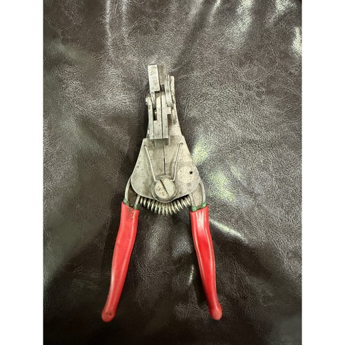 Vtg Wire Stripper Tool Red Handle Spring Loaded Metal Patented | eBay