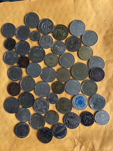 Lot of Tokens. Great Mix! Approximately 48 Different Tokens And Coins ...
