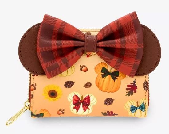 Loungefly Disney Minnie Mouse Fall Pumpkin Bow Mini Backpack & Wallet ...