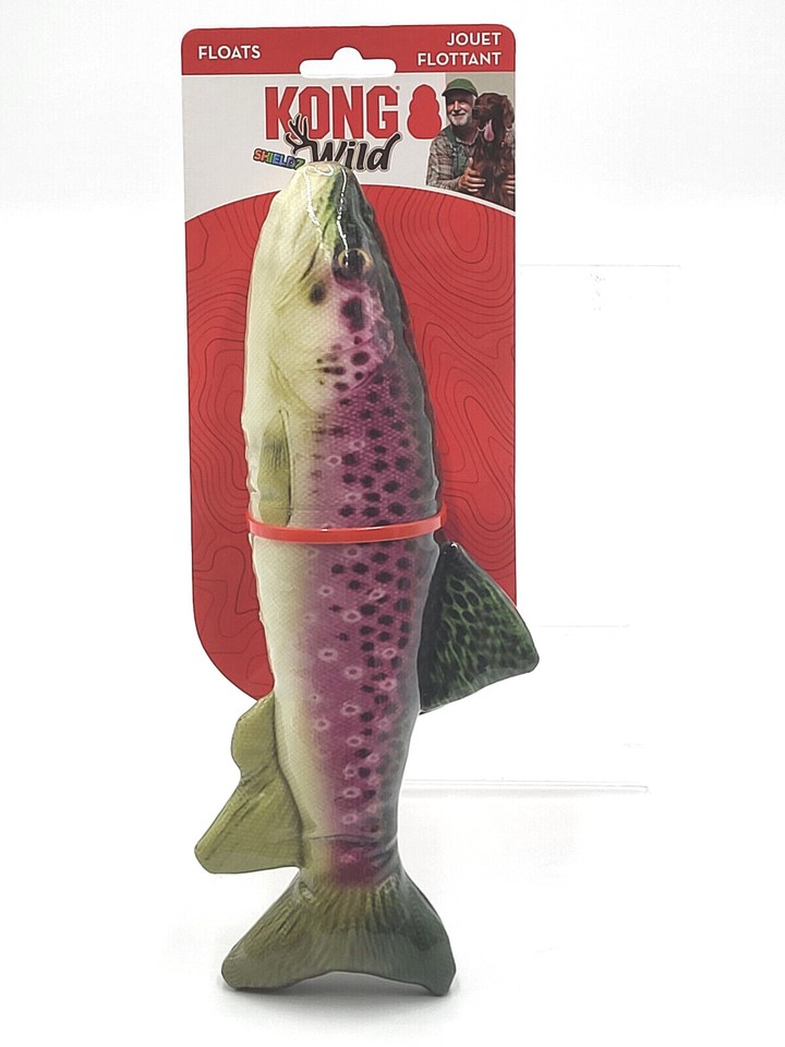 KONG Shieldz Wild Fish Training Dummy Floating 11" Dog Fetch Toy *Pick ...