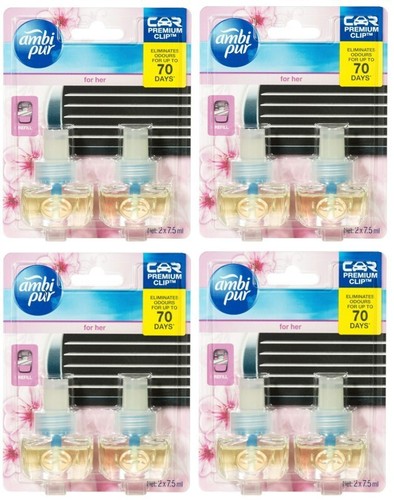 8X7.5mL AMBI PUR REFILL PREMIUM CLIP IN CAR AIR FRESHENER FLORAL ...