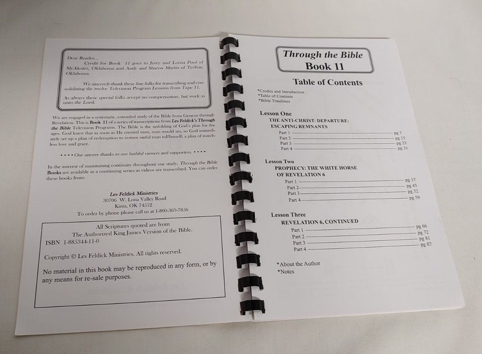 Through The Bible With Les Feldick Transcript Book 11 Plastic Comb ...
