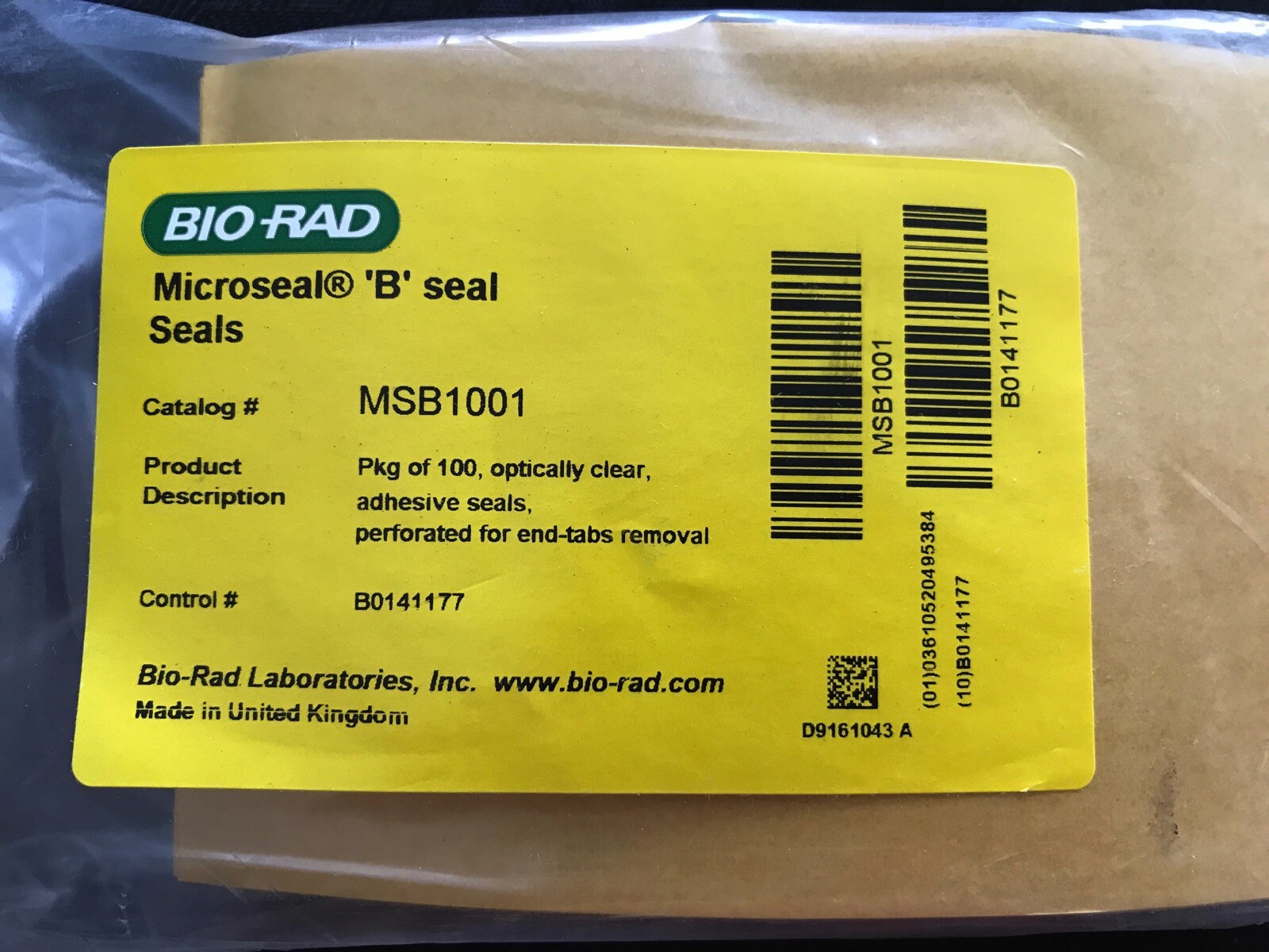 Bio-Rad MSB1001 Microseal B Seal Seals - 100/pack for sale online | eBay