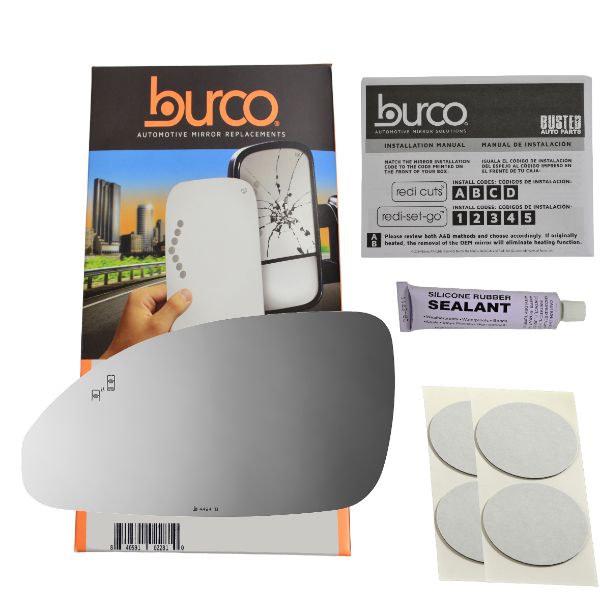 Fits 13-17 Enclave Mirror Lens w/Blind Spot For Auto Dim Only No Rear ...